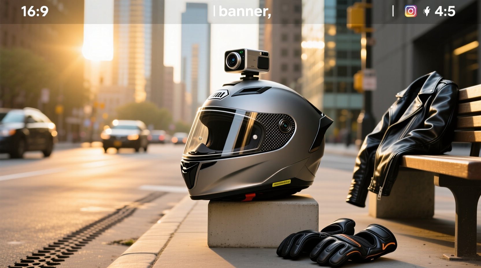 Motorcycle Helmet with Rear Camera Guide
