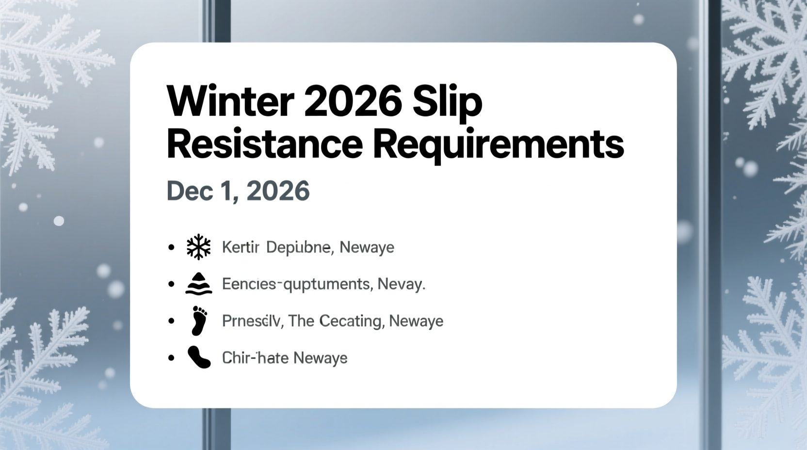 Winter 2026 Slip Resistance Requirements Start Dec 1, 2026