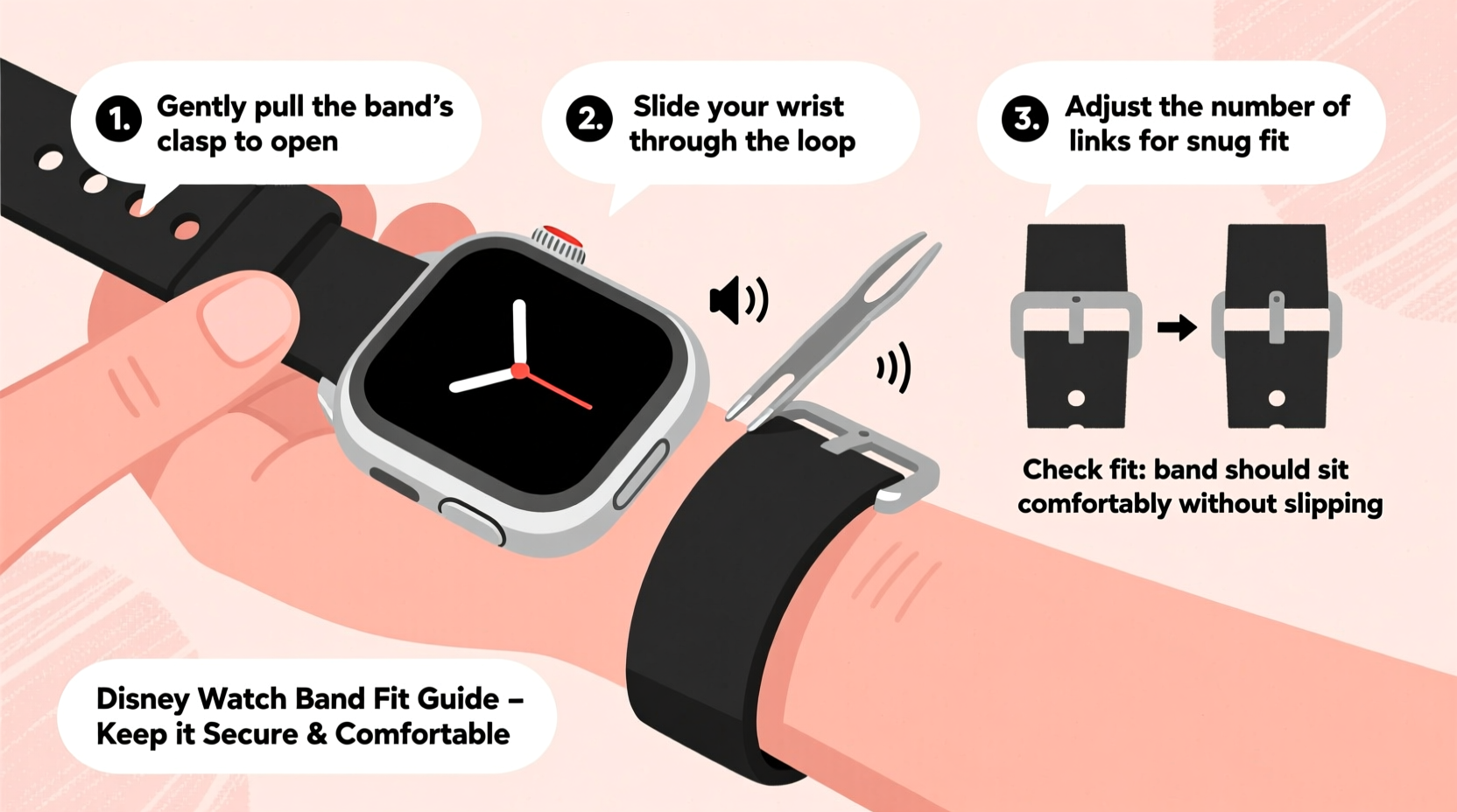 Step By Step Guide To Adjusting Your Disney Watch Band For A ...