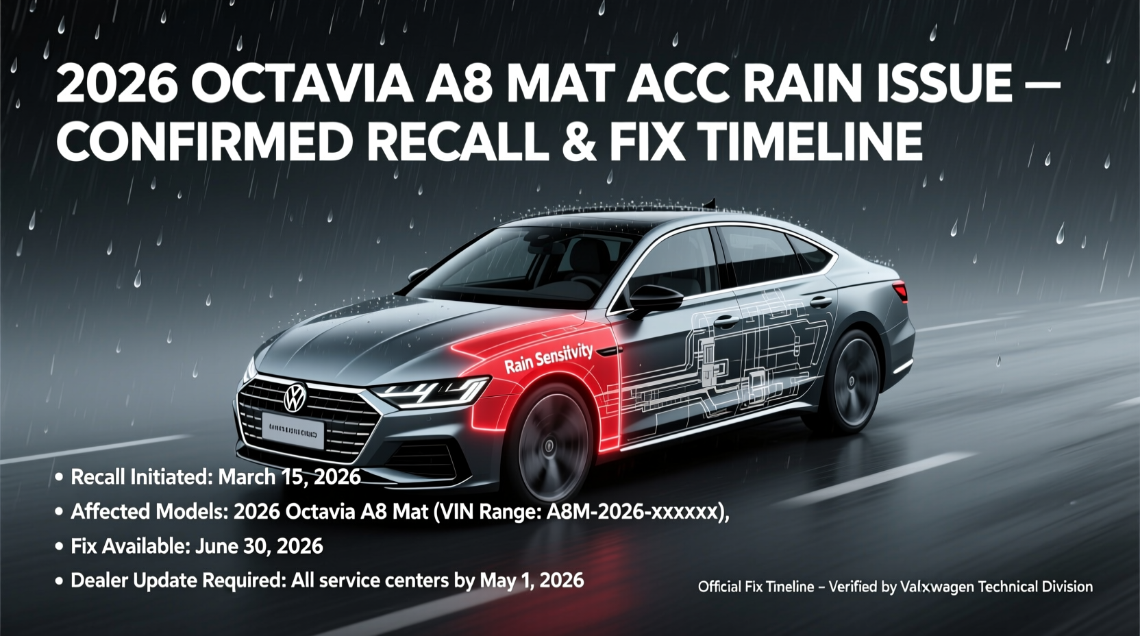 Octavia A8 Mat ACC Rain Issue 2026: Confirmed Recall & Fix Timeline