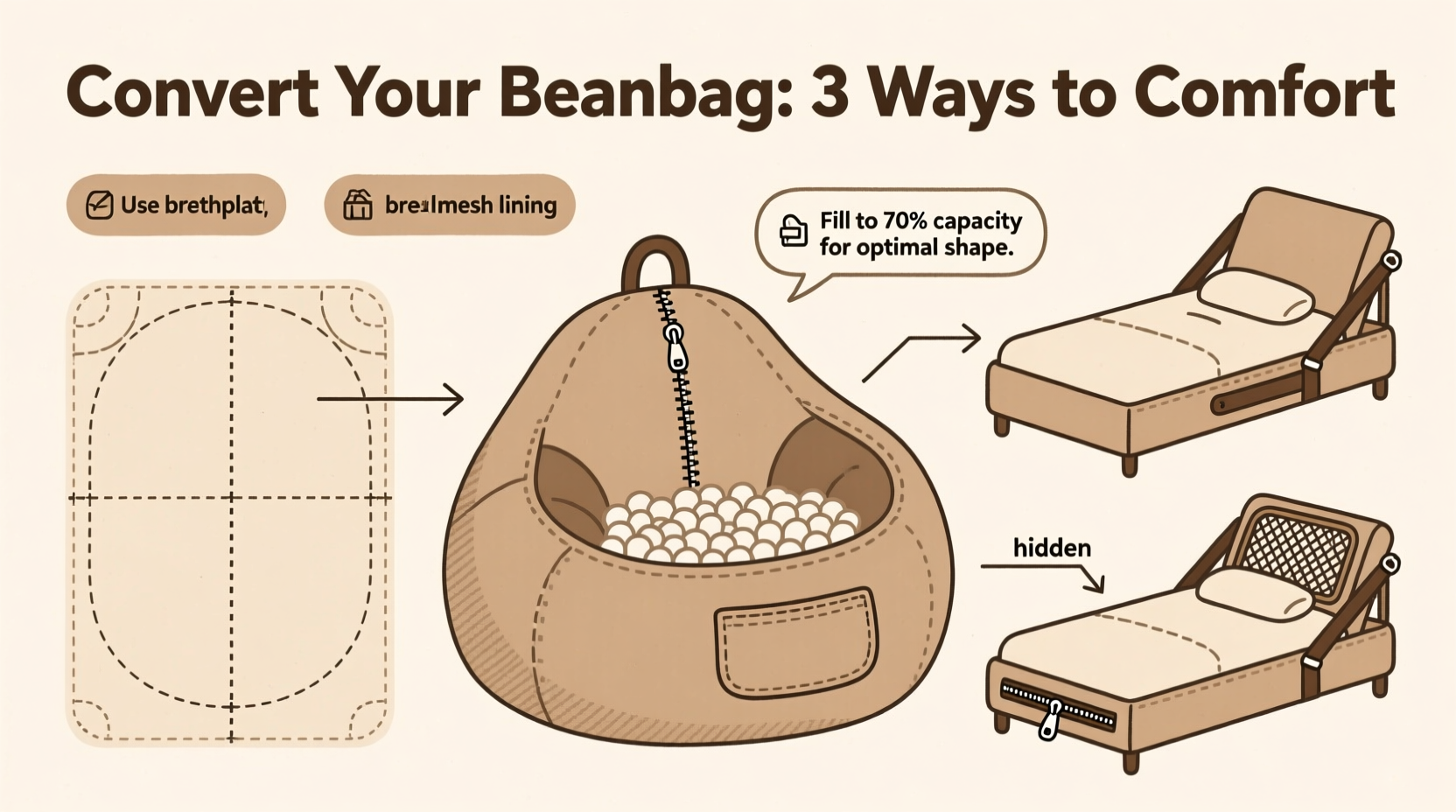 Creative Guide How To Make A Comfortable Convertible Beanbag Bed At Home