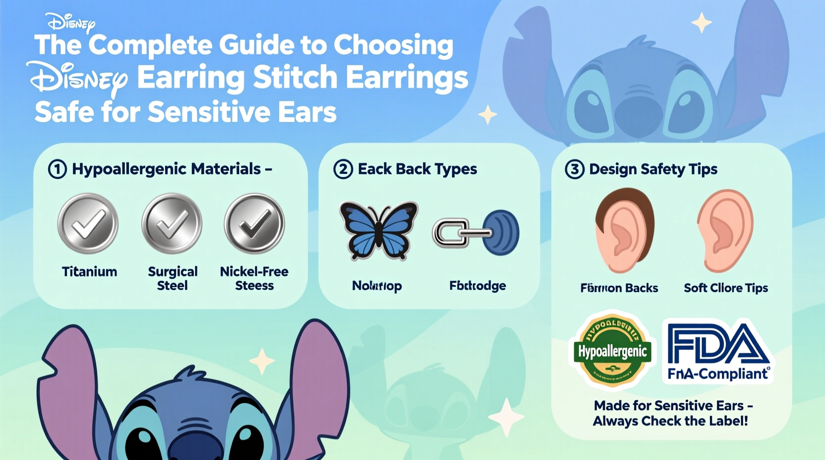 A Complete Guide To Choosing Disney Stitch Earrings Safe For Sensitive Ears