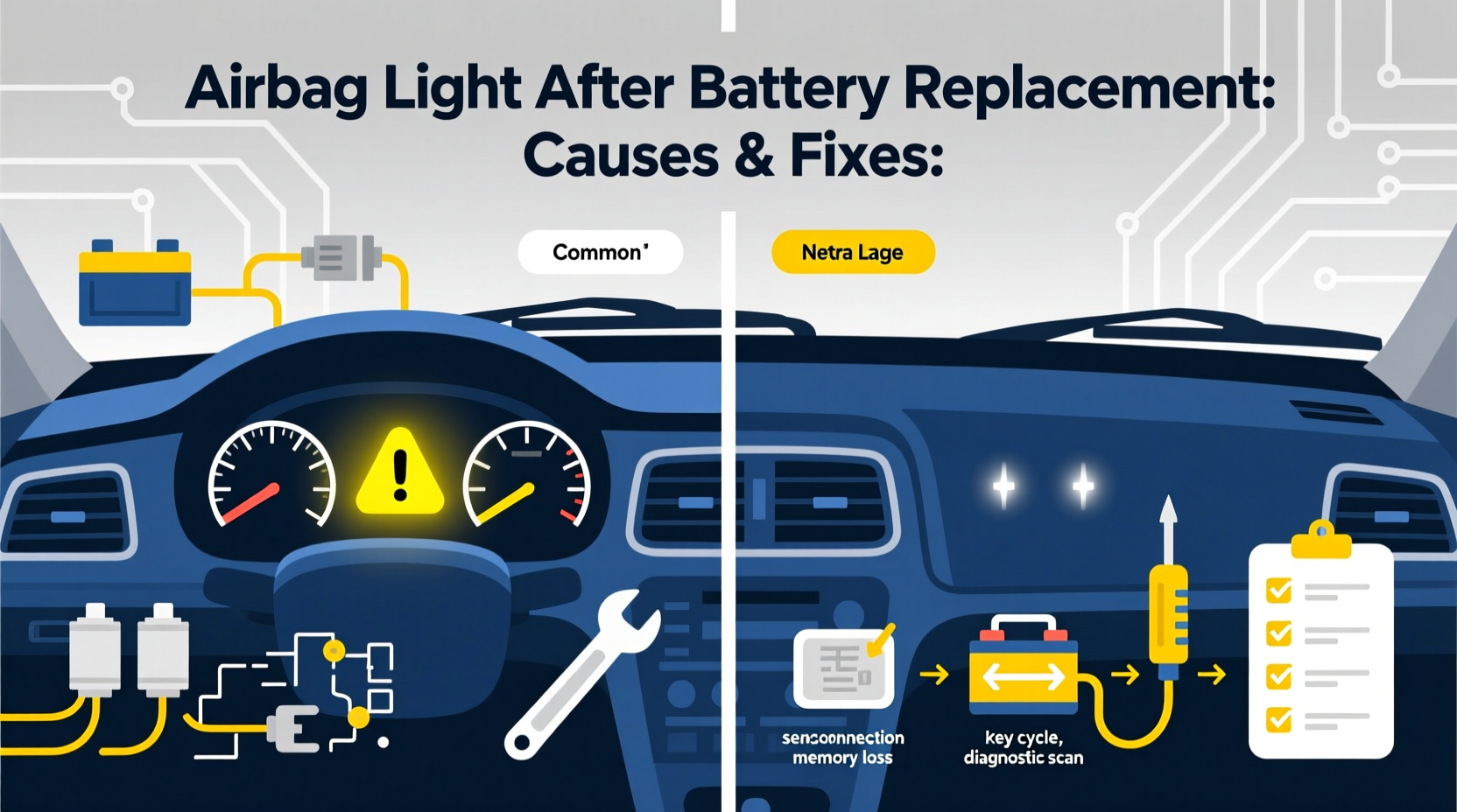 Airbag Light After Battery Replacement: Causes & Fixes