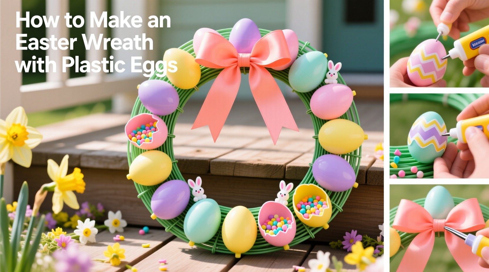 How to Make an Easter Wreath with Plastic Eggs
