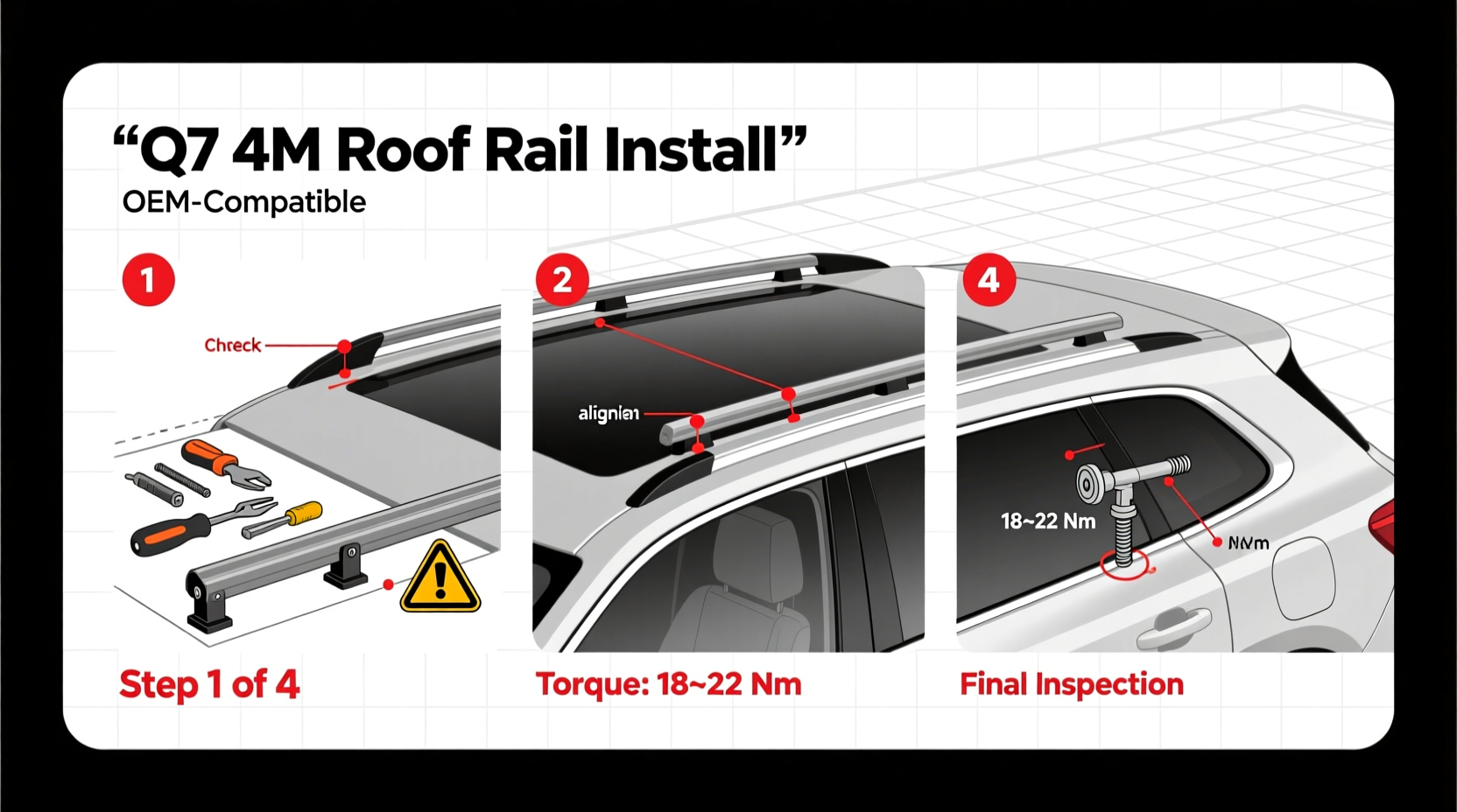 Q7 4M Roof Rail Install: Full OEM-Compatible Guide