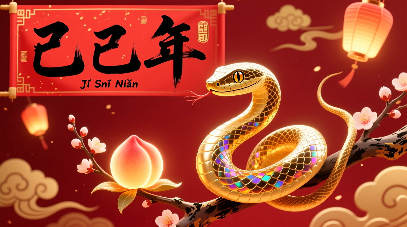 Chinese New Year Sign for 2001: Snake Year