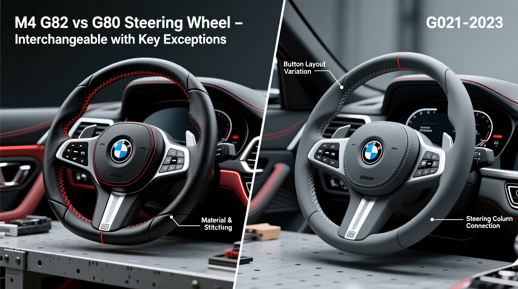 M4 G82 vs G80 Steering Wheel: Fully Interchangeable with Key Exceptions