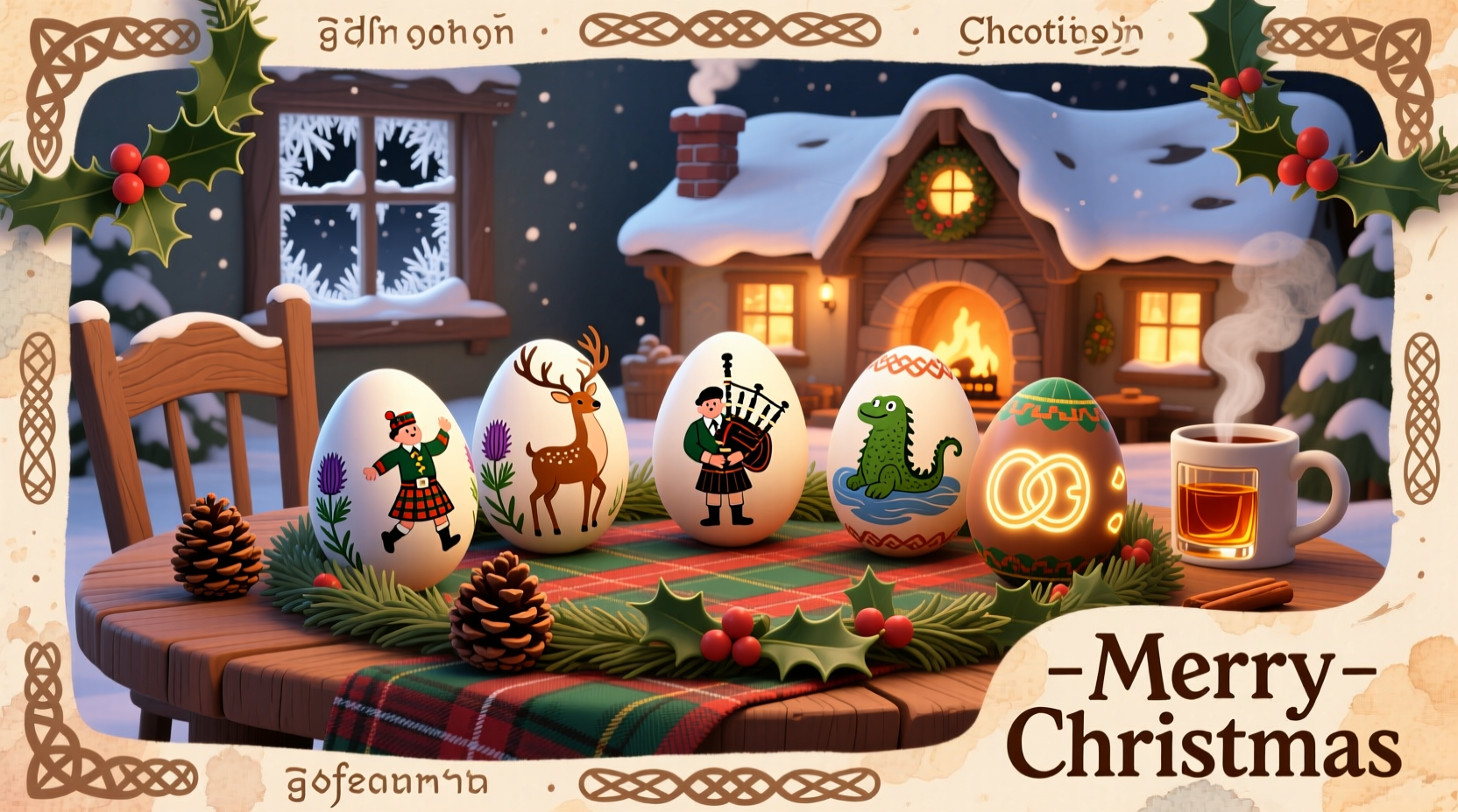 A Merry Scottish Christmas Party of Five Easter Eggs Explained