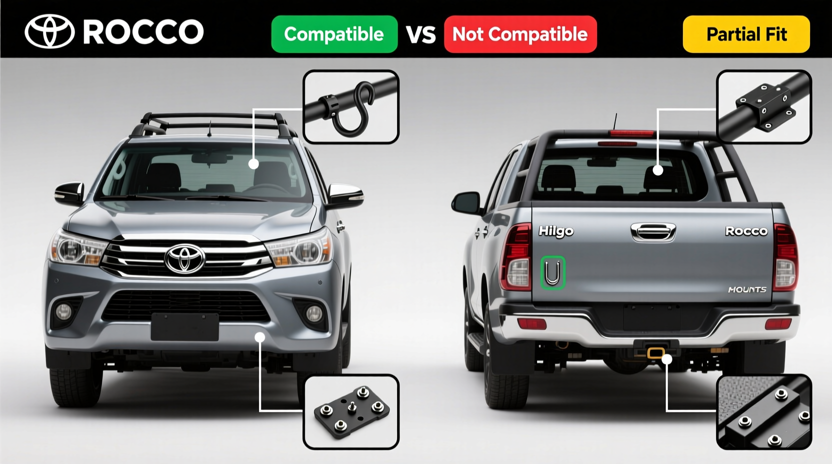 Hilux Vigo vs Rocco Accessories: Key Compatibility Differences