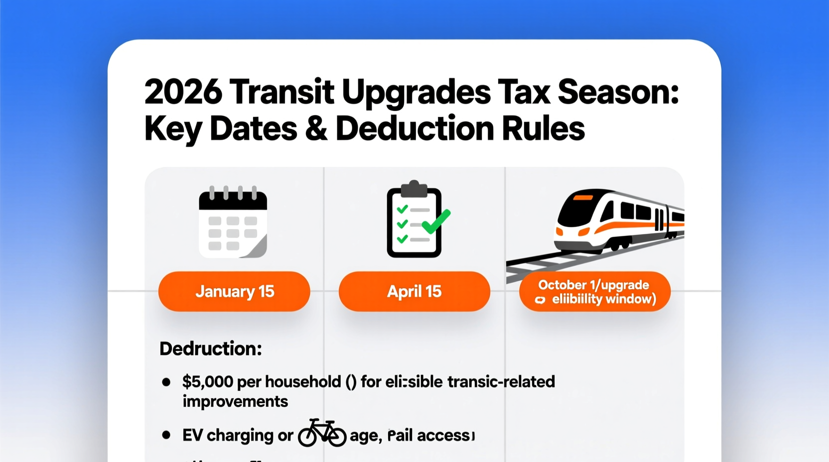 2026 Transit Upgrades Tax Season: Key Dates & Deduction Rules