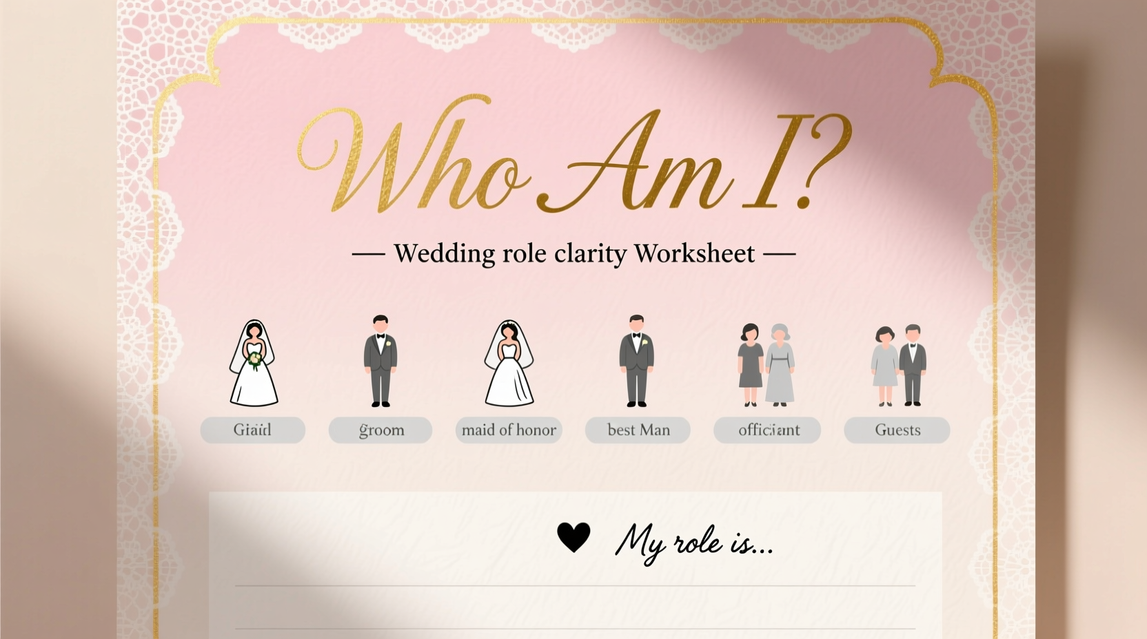 Who Am I Bridal Free Printable: Wedding Role Clarity Guide