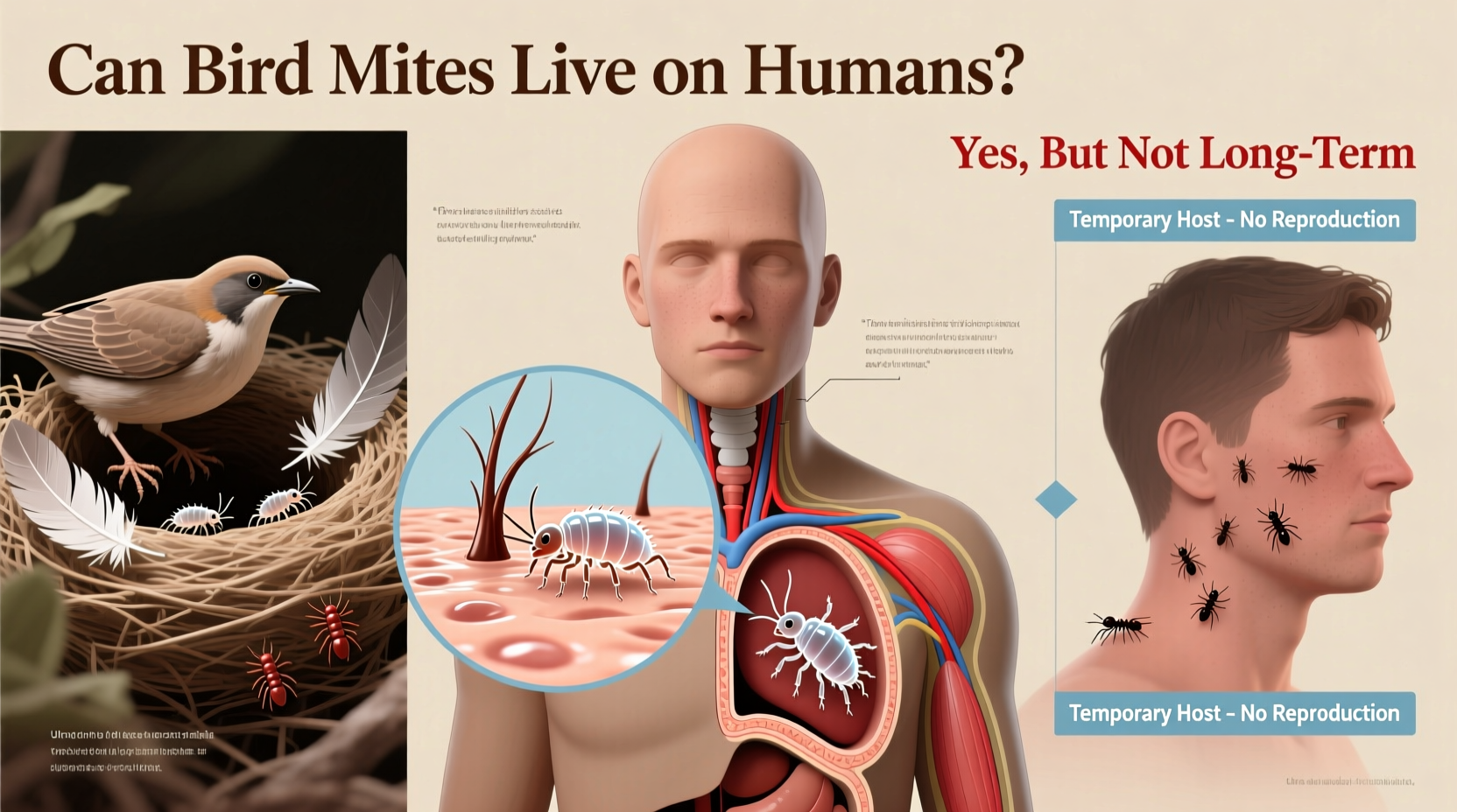 Can Bird Mites Live on Humans? Yes, But Not Long-Term