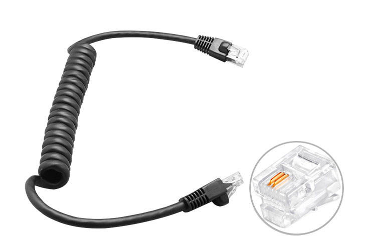 4P4C RJ9 to RJ9 Telephone Spiral Cable Products from GENERAL JACK ...