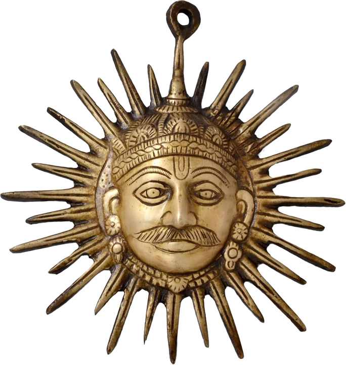 Brass Sun Surya Face Idol Sculpture for Positivity at Home & Office ...