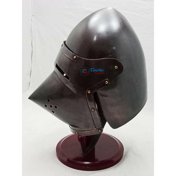Medieval Crusader Pig Face Helmet - Battle Ready & Durable