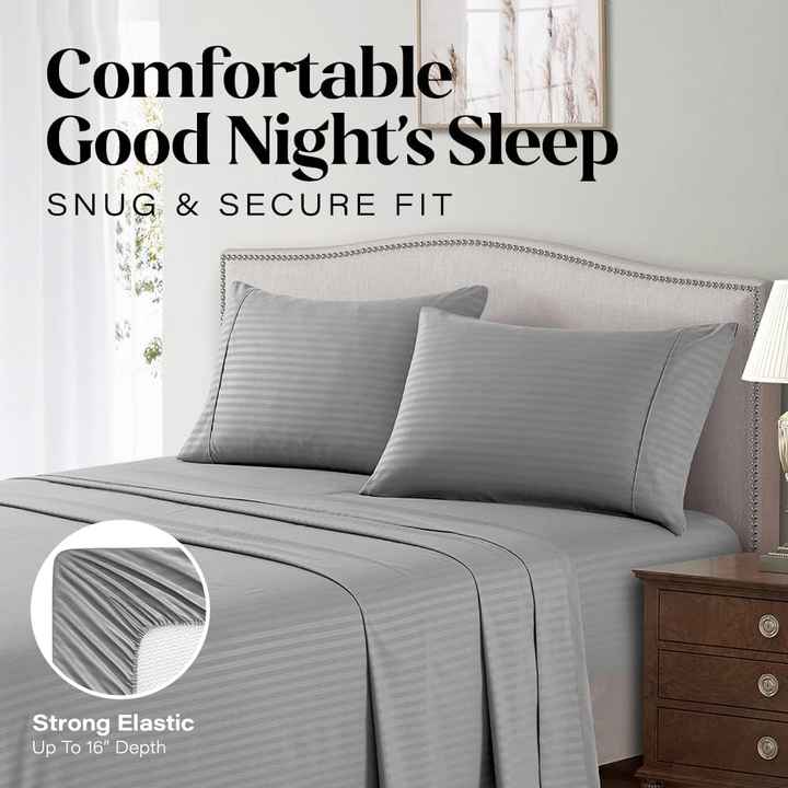 Soft Microfiber Sheet Set Wrinkle Free Cooling Bed Sheets Deep Pockets ...