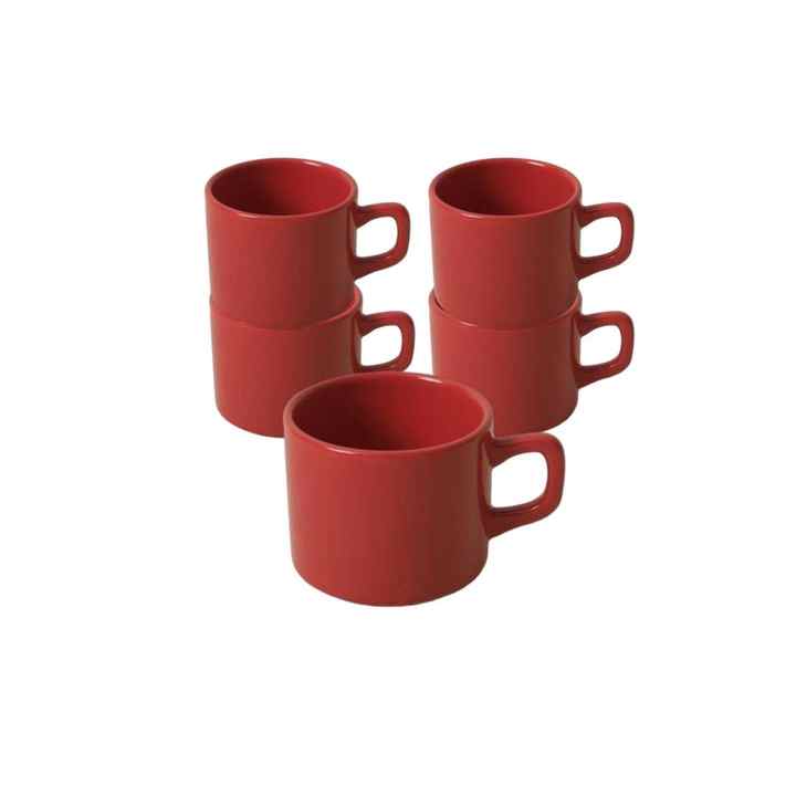 8 Cm Stackable Tea/Nescafe Cup Red 6 Pieces| Alibaba.com