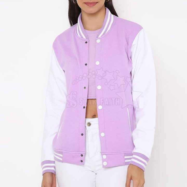 Custom Women Varsity Jacket With Wool Body And Leather Sleeves College ...