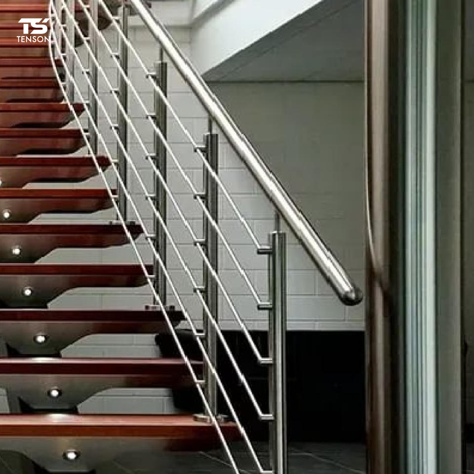 TENSOB Easy-Install Stainless Steel Cross Tube Railing for Stair ...