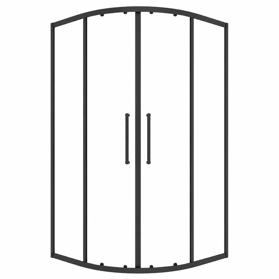Framed Quadrant Double Sliding Shower Door with Tempered Glass and ...