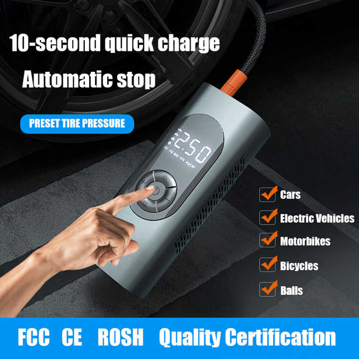 Wireless 12v Tire Inflator Digital Automatic Tire Inflators Portable Mini Cordless Air Pump Car ...