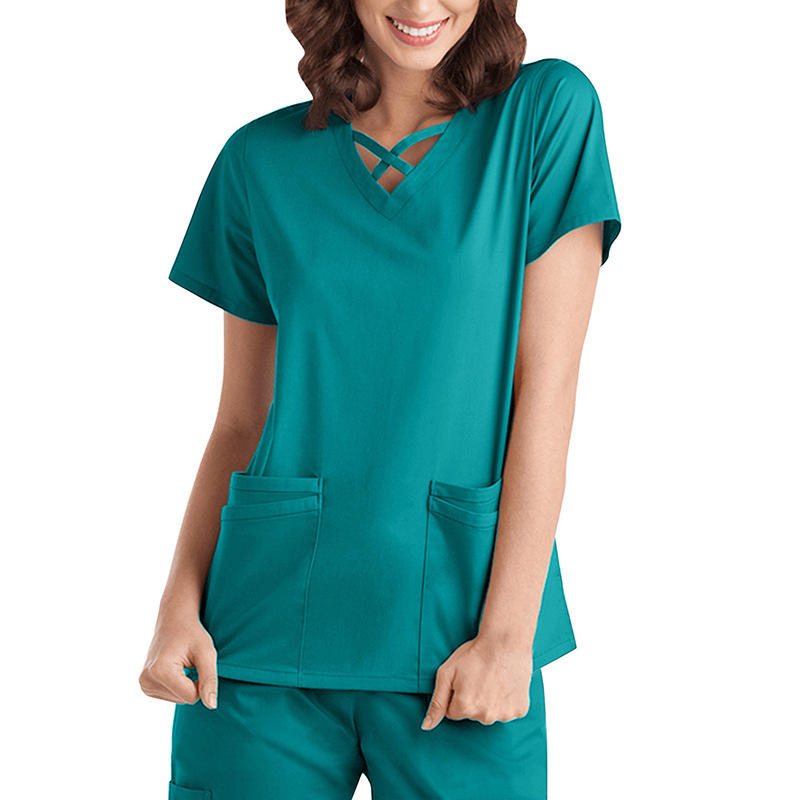 Customized Logo Woven Waterproof Spandex Nurse Scrubs