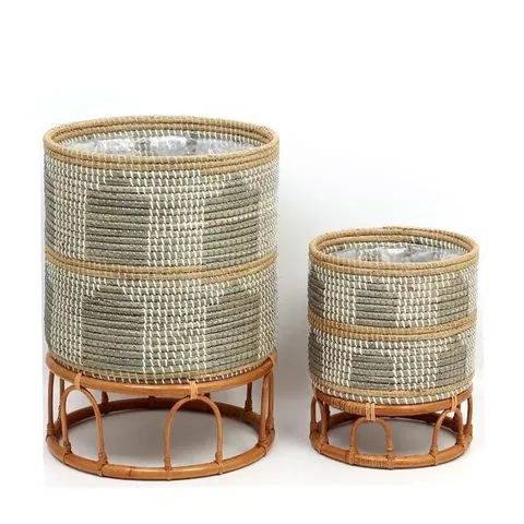 Garden pots & planters natural rattan cane plant pots hand-woven ...