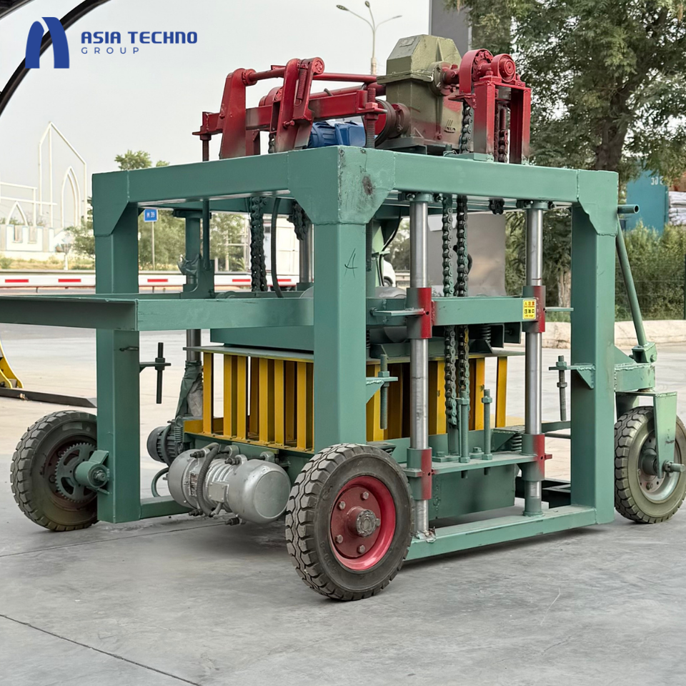 QTJ8-10 Semi-automatic mobile Mobile Concrete Block Making Machine Home ...