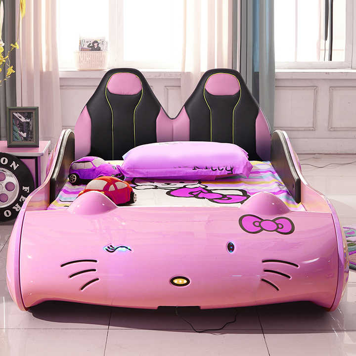 Hello Kitty Bed - Cute Pink Cartoon Cat Furniture for Kids
