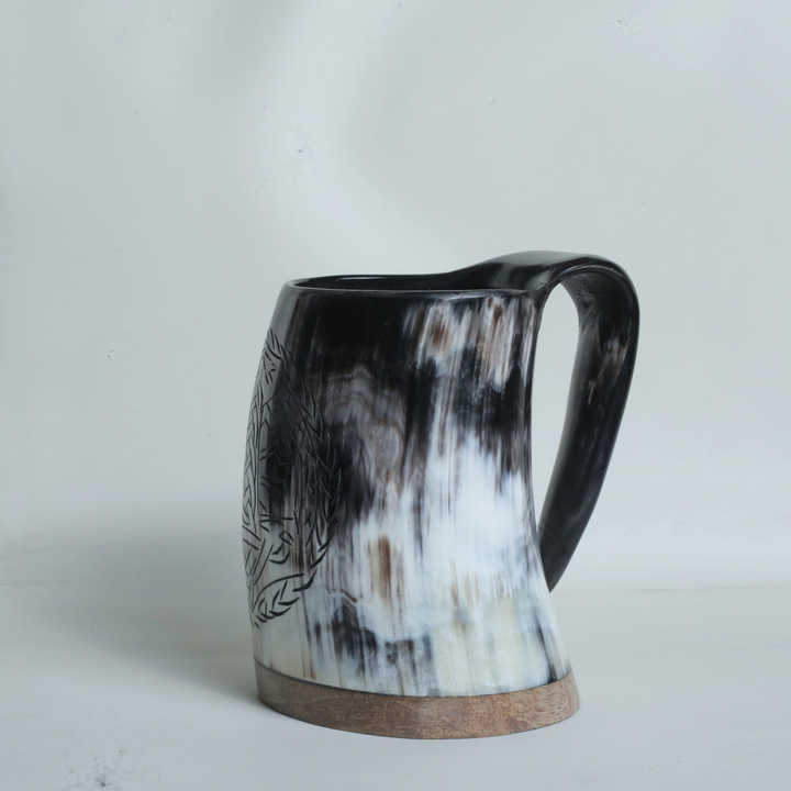 Top Notch Quality Handmade Nautical Horn Beer Mug Carved Natural Animal ...