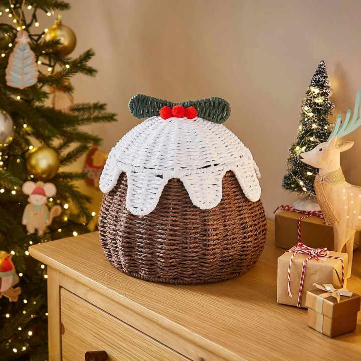 Colourful Pudding Rattan Storage Basket Handwoven Decorative Wicker ...