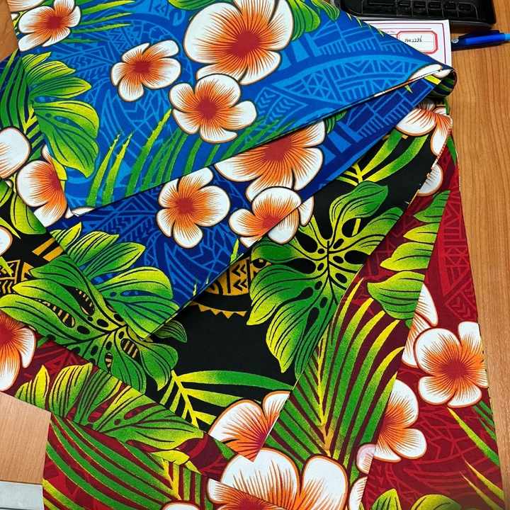 Bright Beautiful Colorful Bold New Polynesian Designs on Polyester ...