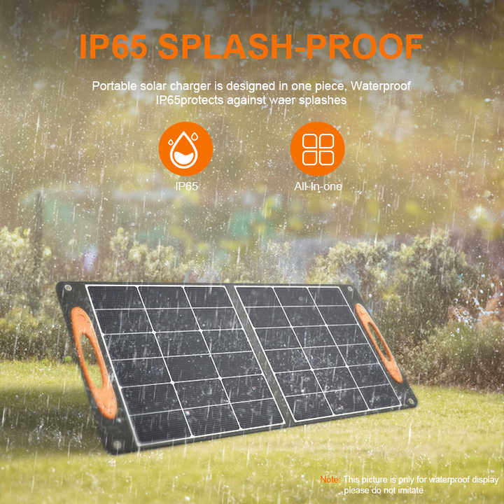 Portable 100W Solar Battery Charger Monocrystalline Foldable Solar ...