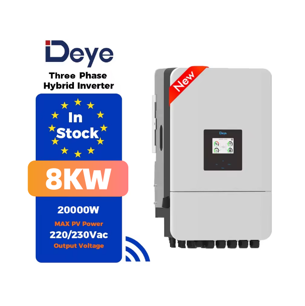 Deye SUN-8K-SG05LP3-EU-SM2 8kW Hybrid Solar Inverter Three Phase On/Off ...