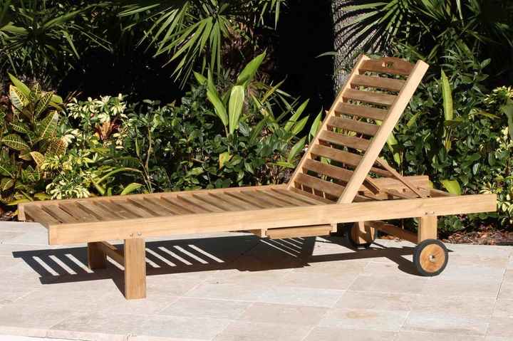 Luxury Solid Teak Wood Sun Lounger Chaise Lazy Beach Swimming Pool ...