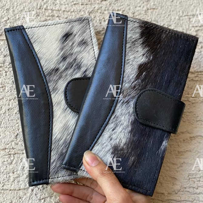 New Real Handmade Hair On Hide Wallets For Women Slim Wallet Bifold ...