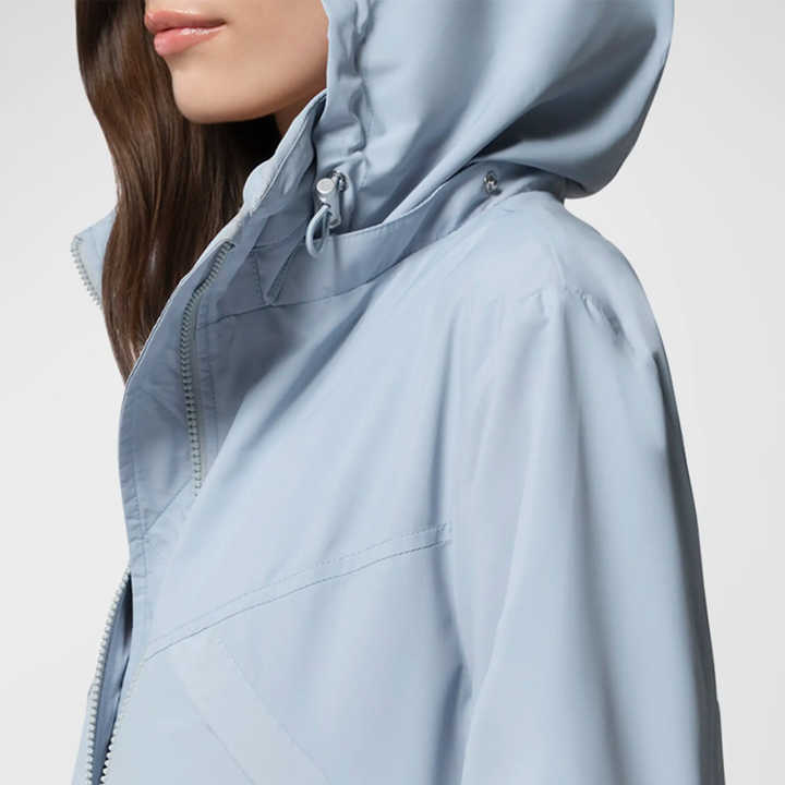 Custom Fit Women Jacket Recycled Nylon Removable Hood Mesh Ventilation ...