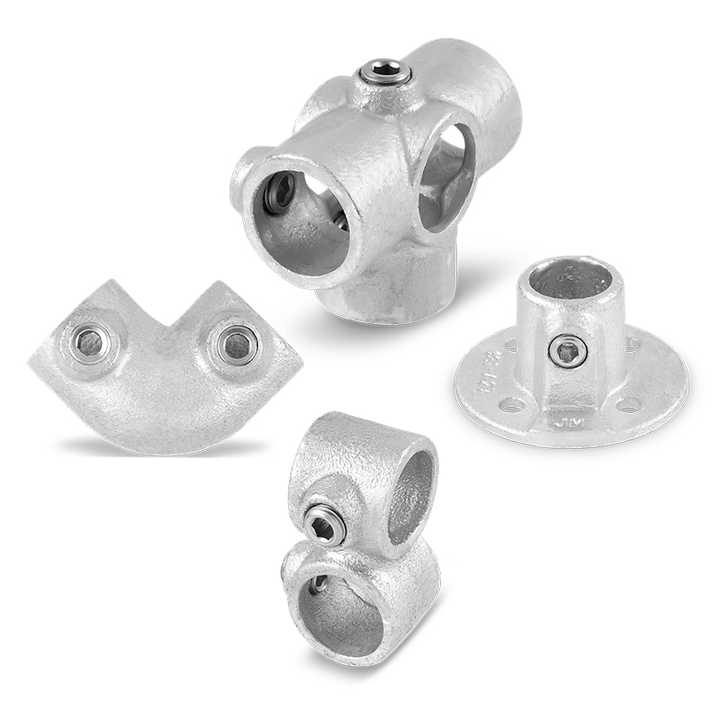 Hulk Metal Customizable Two Socket Cross Galvanised Structural Pipe Key ...