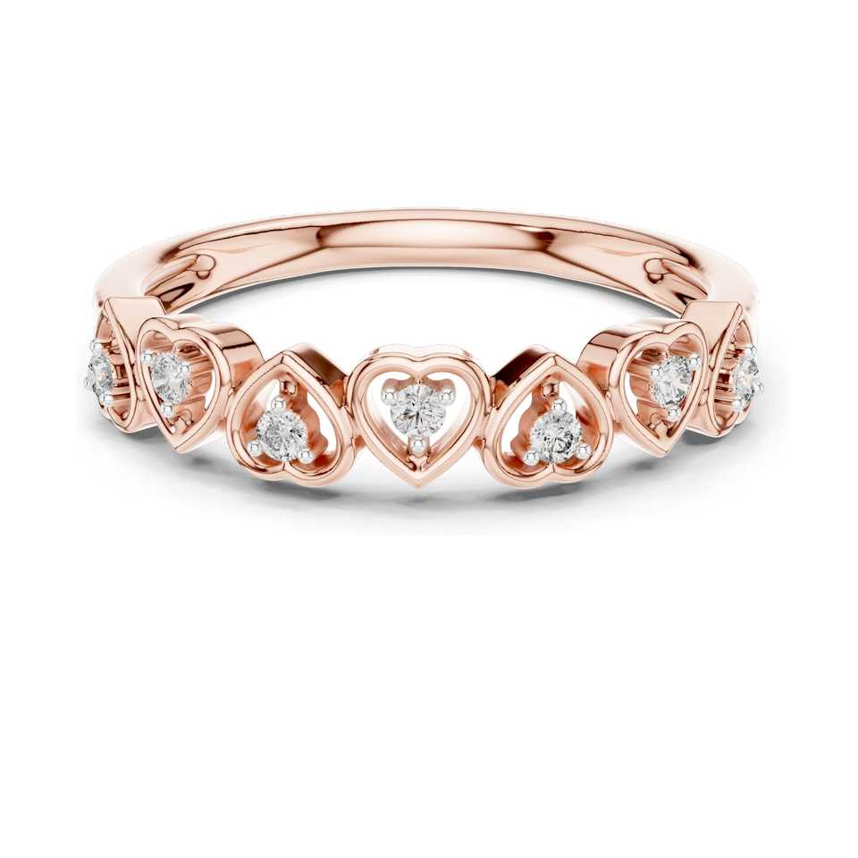 0.105 CT Heart-Shaped Lab Diamond Ring for Women VVS-VS EF Clarity 18KT ...