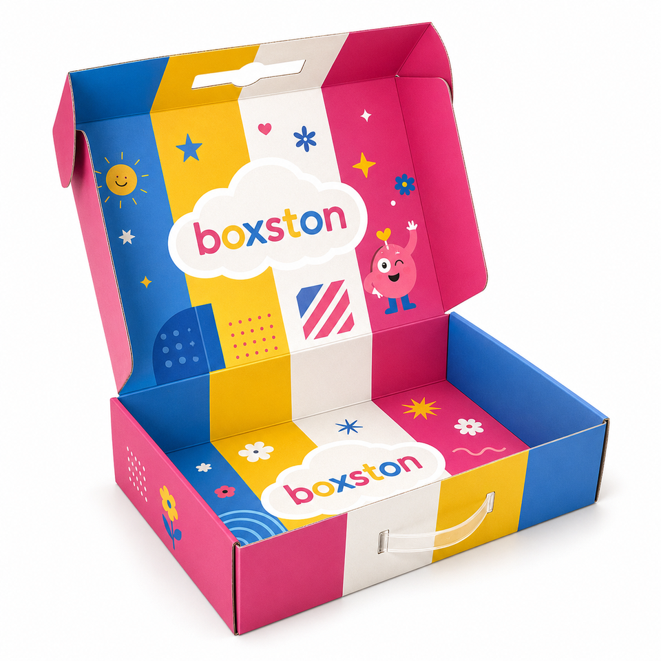 Custom Logo Printed Portable Cardboard Mailing Box with Handle Heavy ...