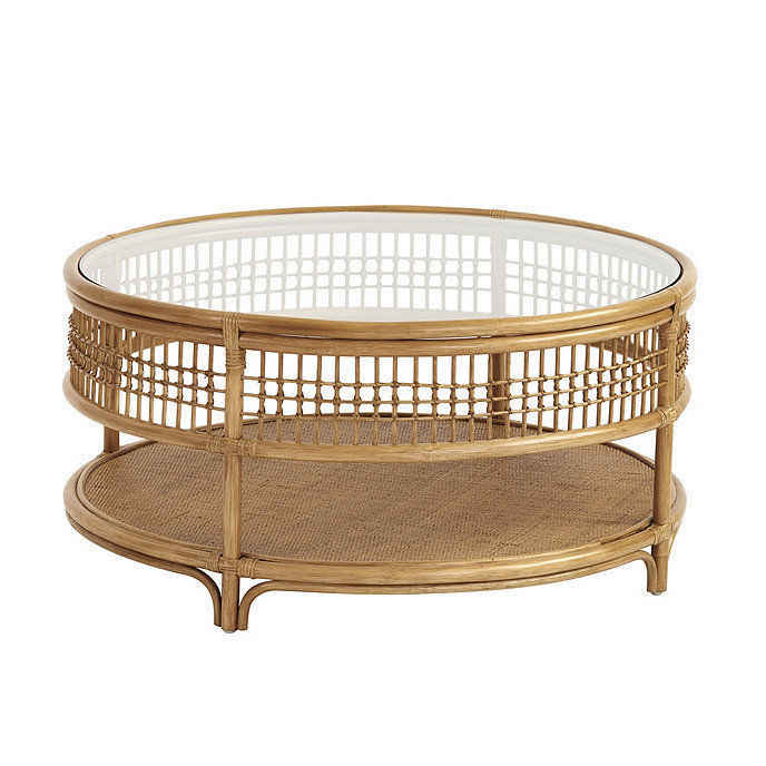 luxury products rattan woven round tables with glass coasters dining ...