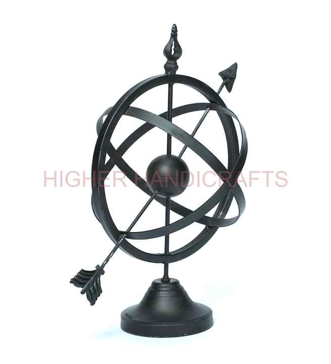 Black Metal Arrow Globe - Modern Decorative Earth Globe