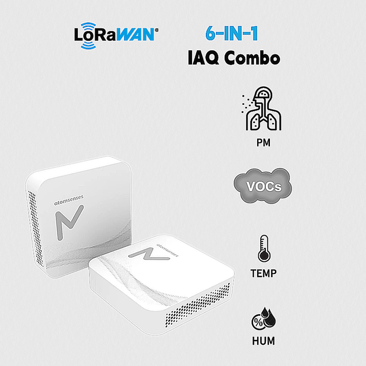 Atomsenses Lorawan 8-in-1 IAQ Sensor - Monitor Air Quality