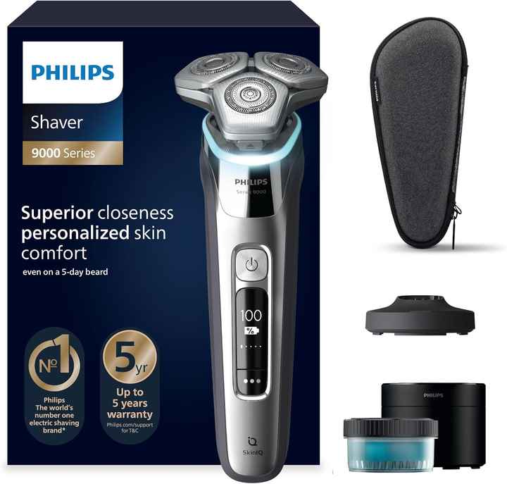 Philips Shaver S9000 Electric Wet and Dry Shaver, Lift & Cut Shaving ...