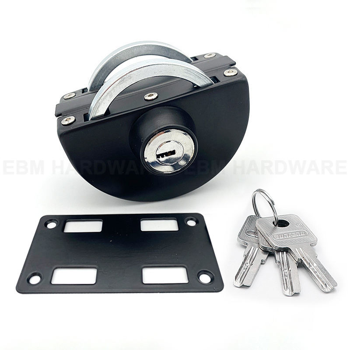 Stainless Steel Square Glass Door Lock with Zinc Alloy Lock Cylinder ...