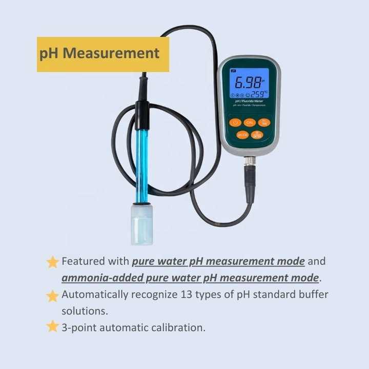 Portable Fluoride Ion Concentration Meter pH Meter With Fluoride F- ISE ...