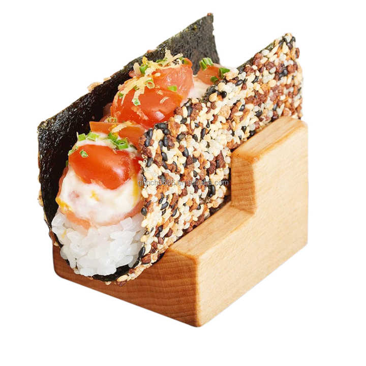 Wooden Temaki Hand Rolled Sushi Holder - Sustainable & Stylish