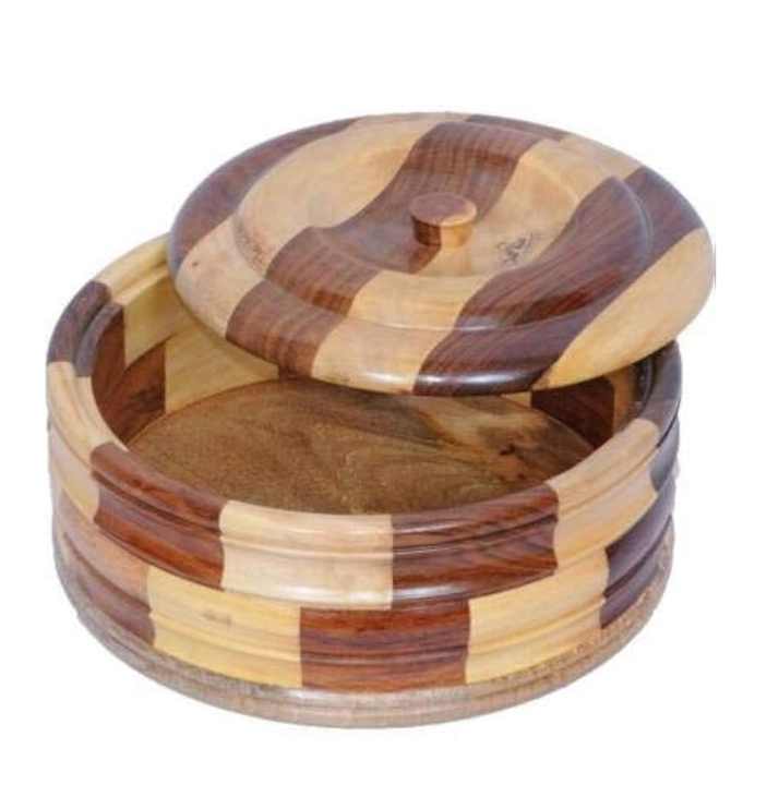 Georges Design 100 % Natural Wood Chapati Storage Box Container With ...