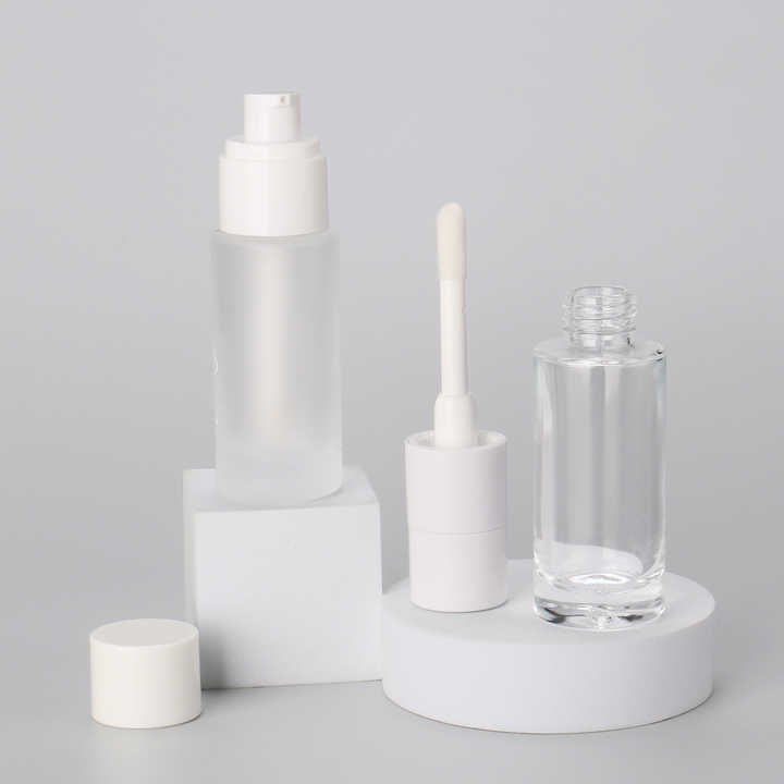 30ml Clear Frosted Glass Concealer Bottle Glass Liquid Foundation Pump ...