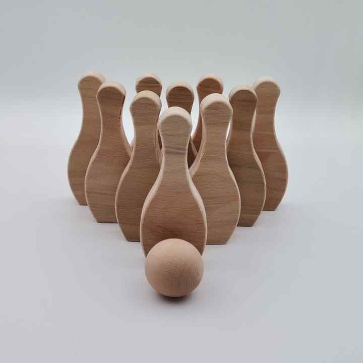 Tradnary Wooden Mini Bowling Pins - Fun & Educational Toys